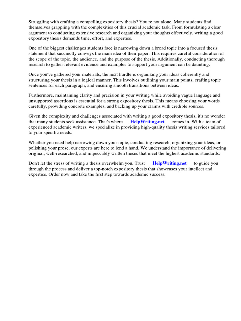 How to Write a Good Expository Thesis | PDF | Essays | Cognition