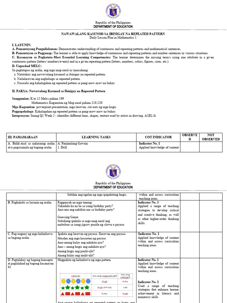 DLP - Math-Repeated Pattern | PDF