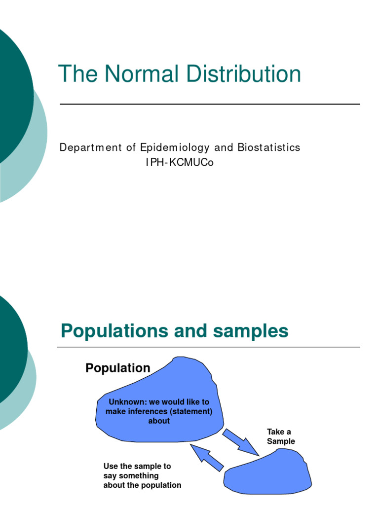 Lecture 6 The Normal Distribution Pdf Standard Deviation Normal