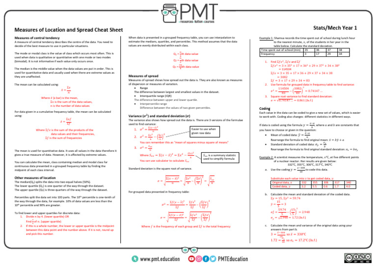 Measures of Location and Spread | PDF | Statistical Theory ...
