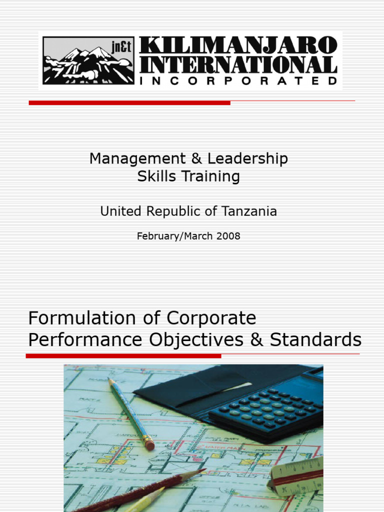 Management and Leadership Skills Training 2008 | PDF | Goal | Evaluation