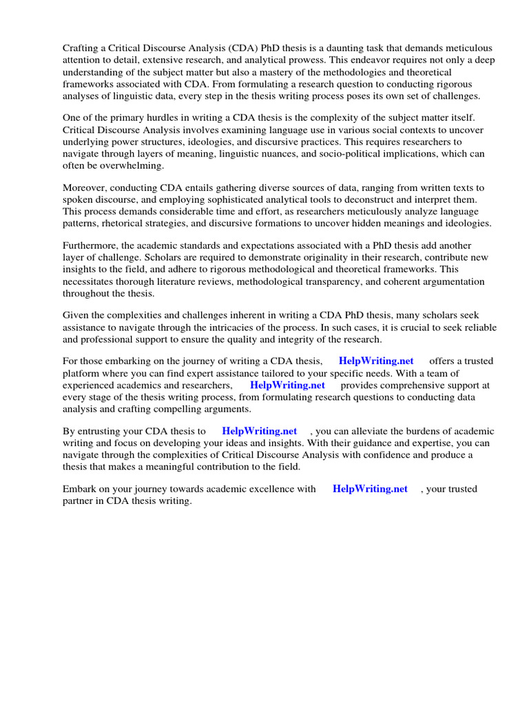 Critical Discourse Analysis PHD Thesis | PDF | Discourse | Science