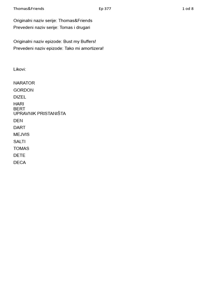 Tomas I Drugari. 377. Epizoda | PDF