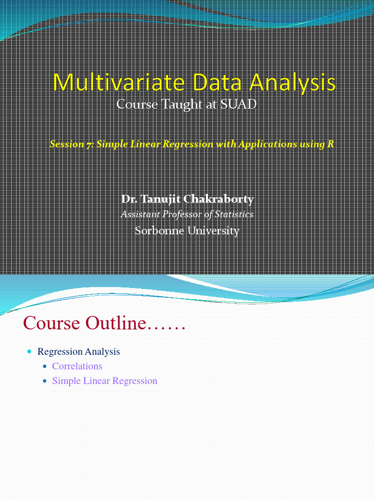 Mda-Session-7 Simple Linear Regression | PDF | Regression Analysis | Coefficient Of Determination