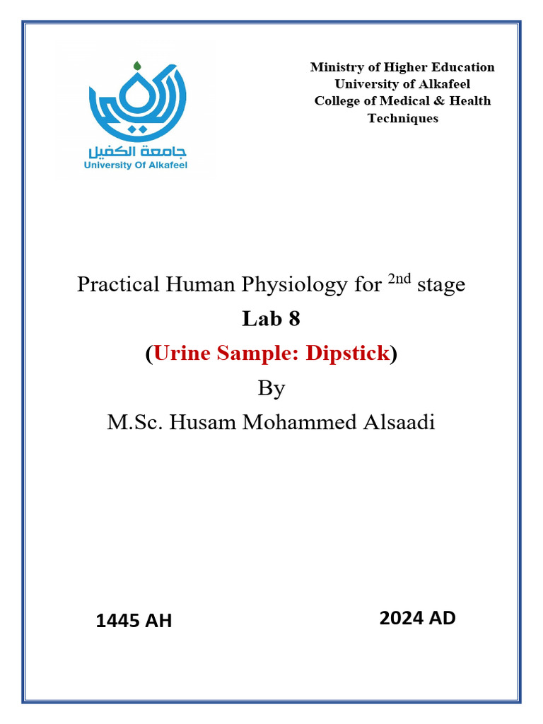 Physiology II Lab.2 | PDF | Urology | Genitourinary System