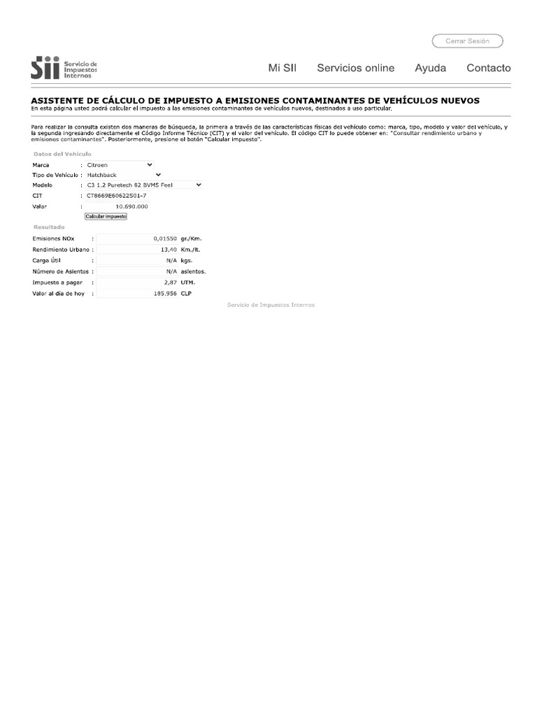 Impuesto Verde Rodrigo C3 Latam | PDF