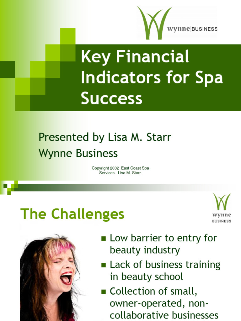 Key Financial Indicators For Spa Success | PDF | Cost Of Goods Sold ...
