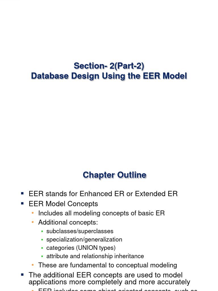 Week 4 Section 2 Part 2 Er Modeling Pdf Inheritance Object Oriented Programming