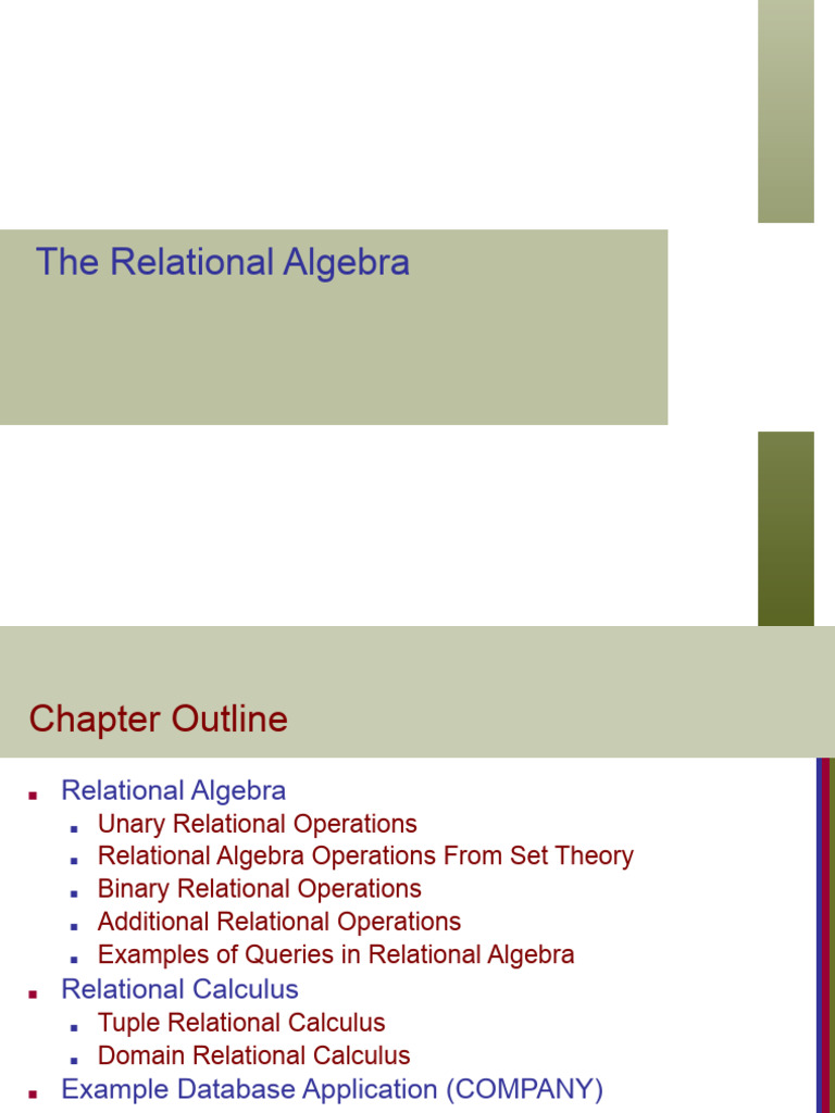 Week-6 - 7 ER Relational Algebra | PDF | Relational Model | Mathematical Analysis