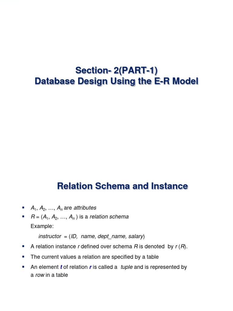 Week-3 (Section-2 (Part-1 ER Modeling) ) | PDF | Relational Database | Conceptual Model