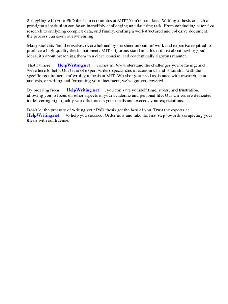 PHD Thesis Economics Mit | PDF | Doctor Of Philosophy | Economics