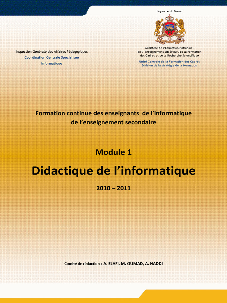 Module de Didactique de La Discipline (Informatique) PDF · Version 1 | PDF