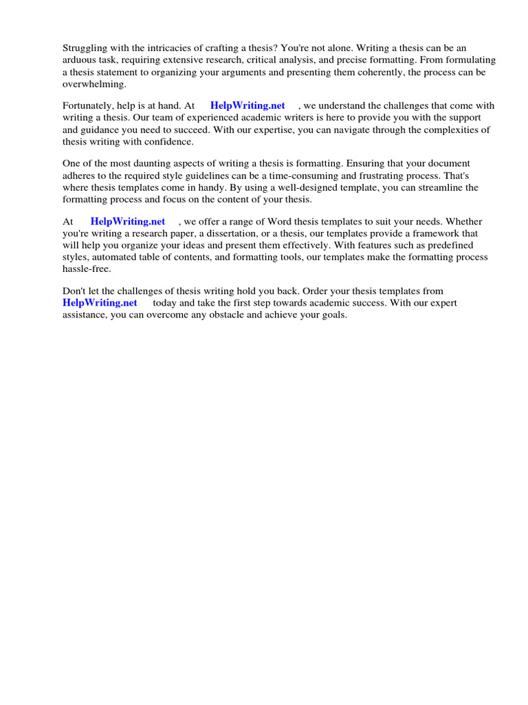 Word Thesis Templates | Download Free PDF | Thesis | Microsoft Word