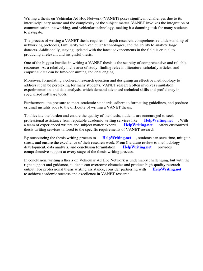 Vehicular Ad Hoc Network Thesis Pdf Wireless Ad Hoc Network Computer Network