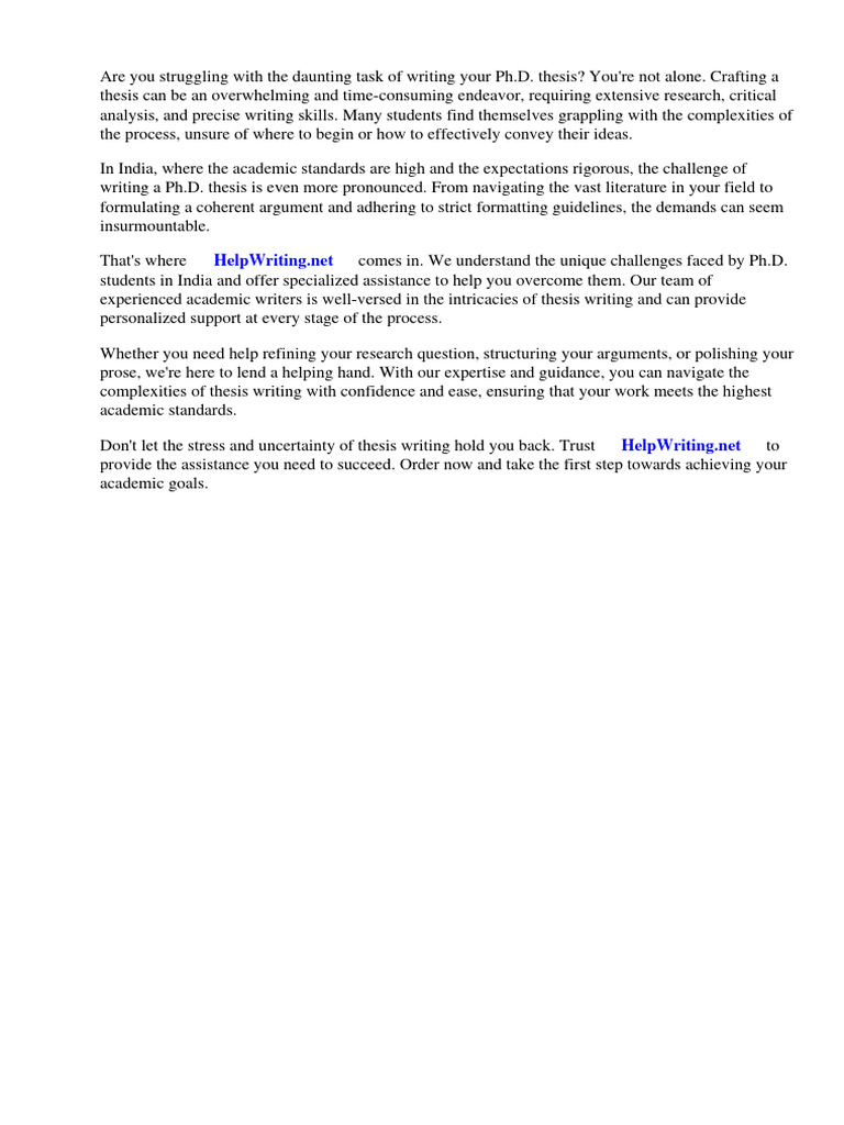 Phd Thesis Writing Help India Pdf Thesis Doctor Of Philosophy