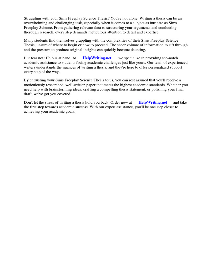 Sims Freeplay Science Thesis | PDF | Facebook | You Tube