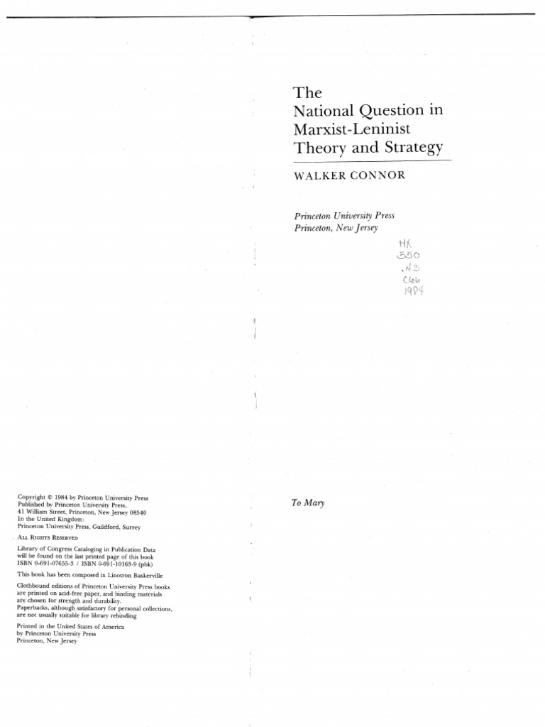 The National Question in Marxist Leninist Theory and Strategy | PDF ...