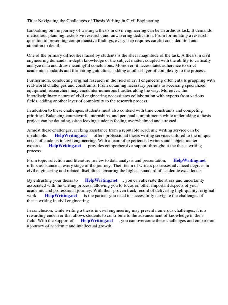 Thesis Civil Engineering PDF | PDF | Thesis | Engineering
