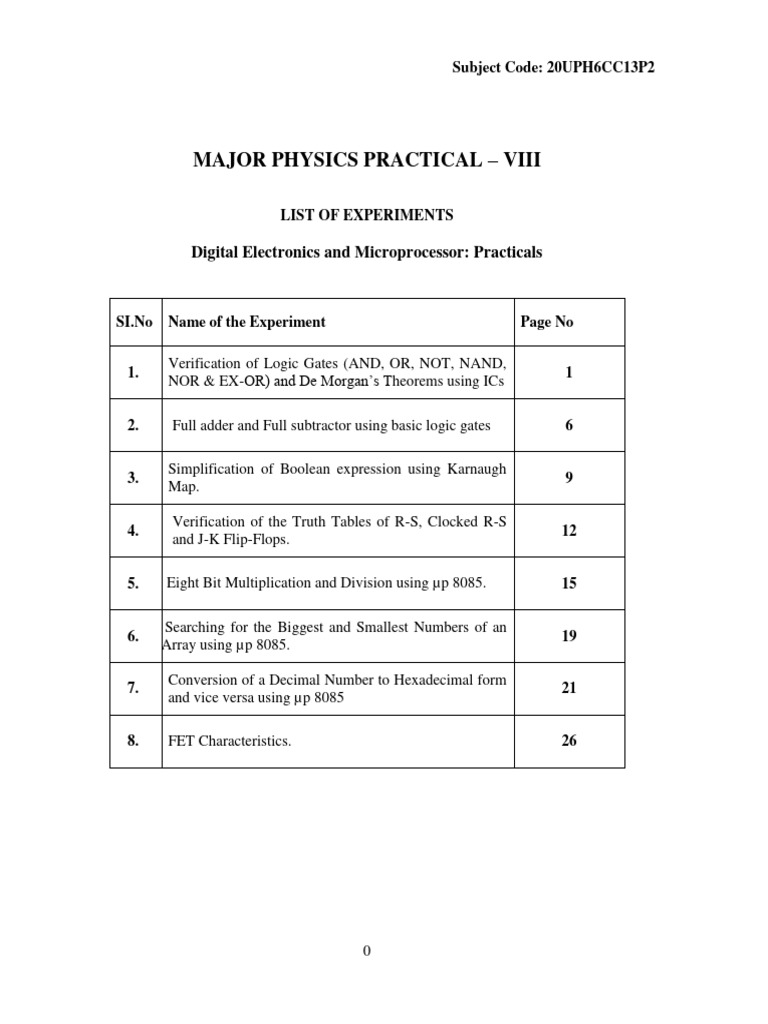 Digital Electronics Lab Experiments Guide | PDF | Logic Gate | Digital ...
