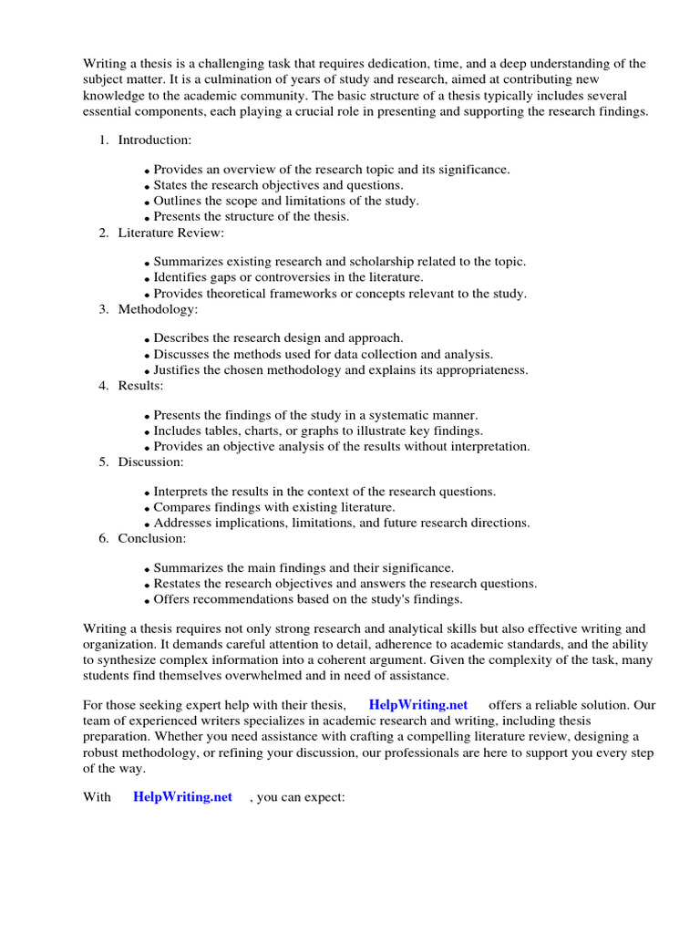 Thesis Basic Structure | PDF | Thesis | Essays