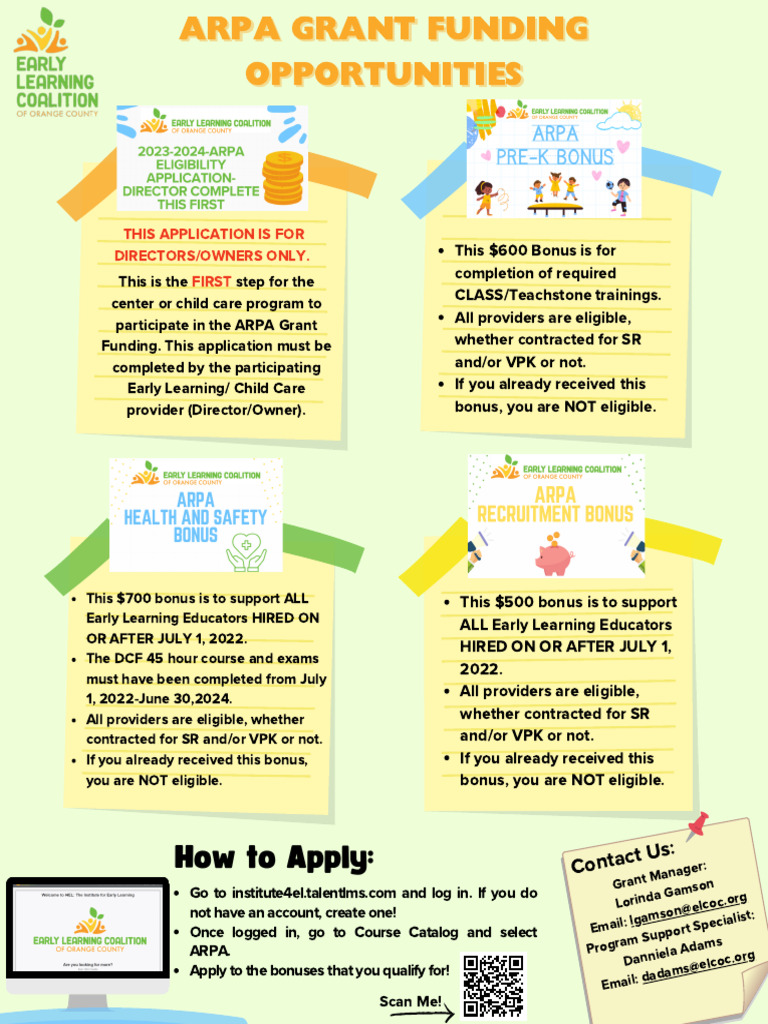 2023-2024 ARPA Grants Funding Opportunities Flyer | PDF