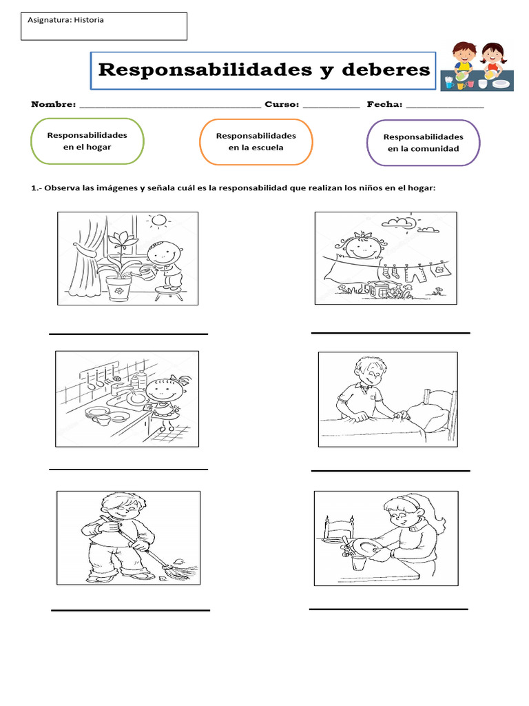 Guía Responsabilidades 3° Basico | PDF