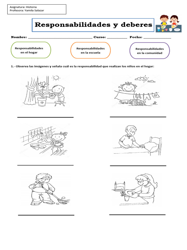 Guía responsabilidades 3° basico | PDF