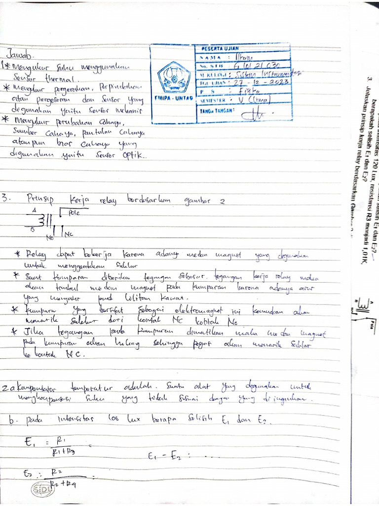 Uas Fisika Instrumentasi Ilham - G10121030 | PDF