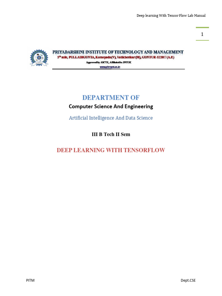 Deep Learning With Tensorflow | PDF | Deep Learning | Artificial Neural Network