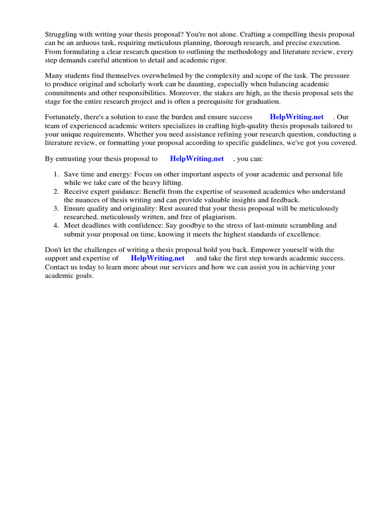 Sample Thesis Proposal PDF | PDF | Thesis | Methodology