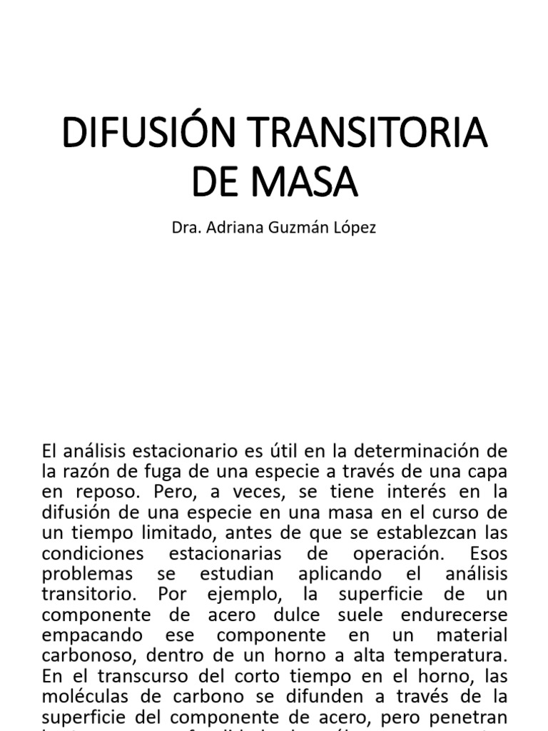6 Difusión Transitoria de Masa | PDF | Difusión | Semiconductores