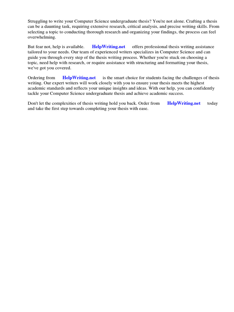 Computer Science Undergraduate Thesis Topics | PDF | Thesis | Mindfulness