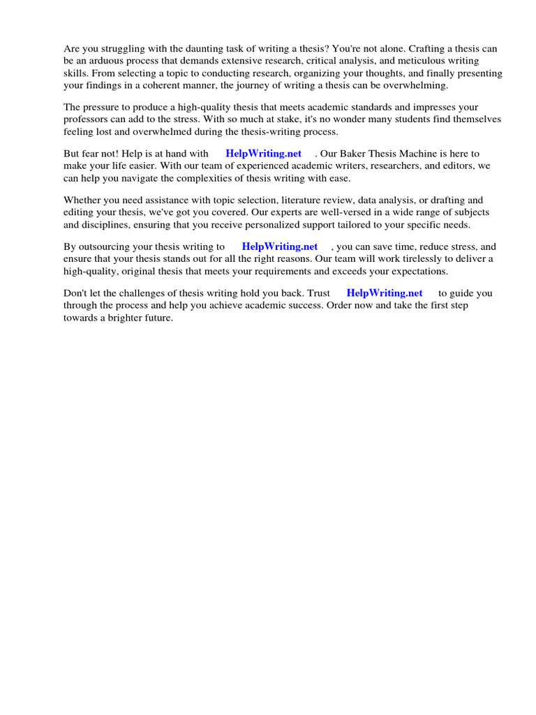 Baker Thesis Machine | PDF | Baking | Breads