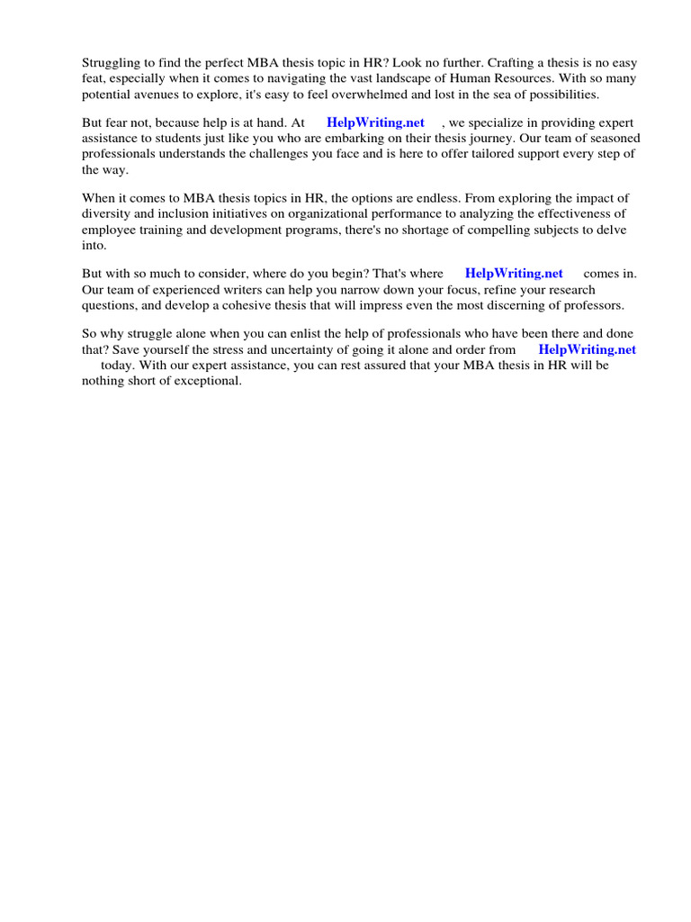 Mba Thesis Topics in HR | PDF | Human Resource Management | Strategic ... Mba Thesis Topics in HR | PDF | Human Resource Management | Strategic ...