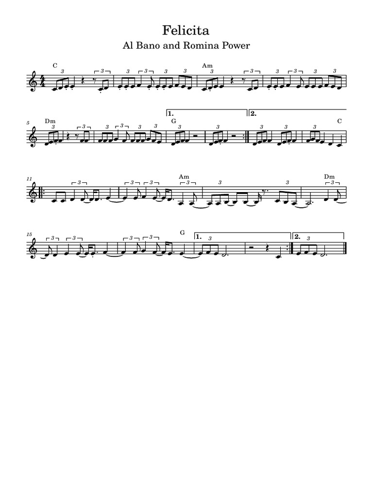Felicità: Lyrics and Sheet Music | PDF