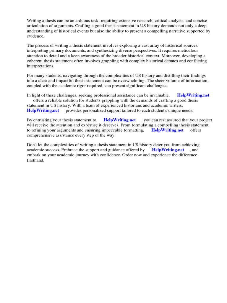 US History Thesis Help for Students | PDF | Essays | Thesis