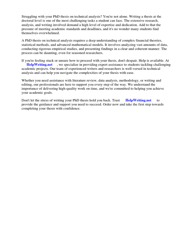 PHD Thesis Technical Analysis | PDF | Thesis | Technical Analysis