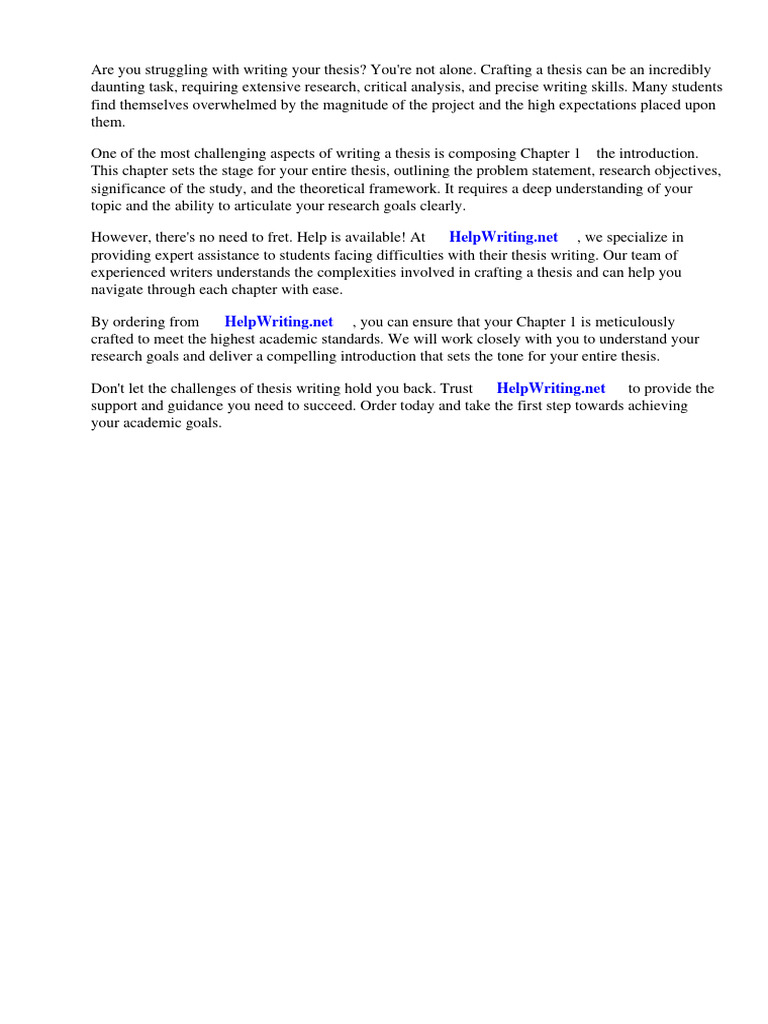 Example Chapter 1 Thesis Writing | PDF | Thesis | Science