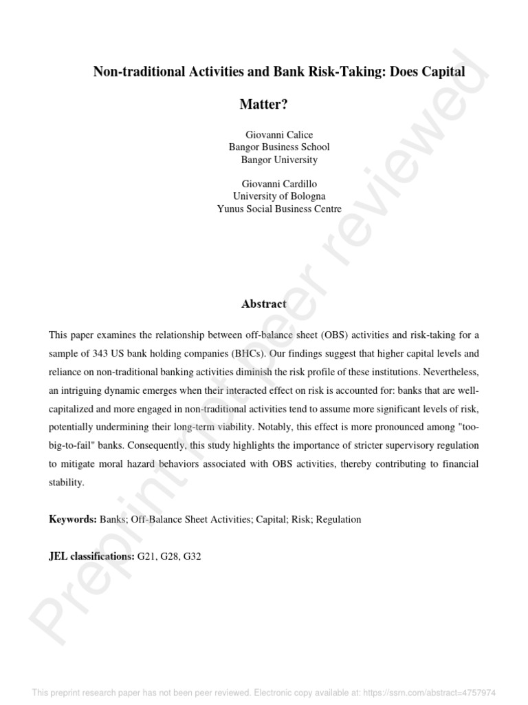 SSRN-id4757974 | PDF | Banks | Market Liquidity