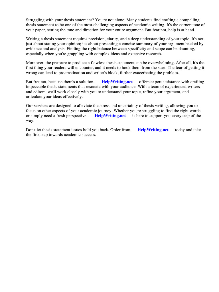 Thesis Statement Issues | PDF | Essays | Thesis