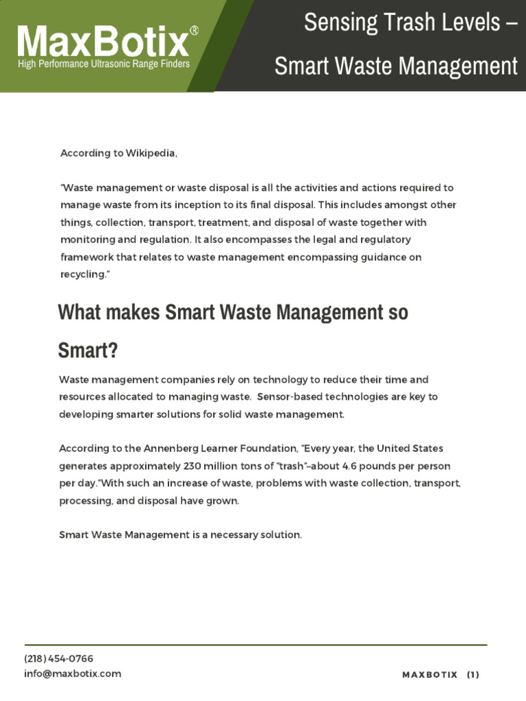 sensing-trash-levels-smart-waste | PDF | Waste | Waste Management