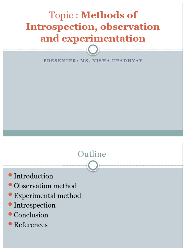 Topic 1observation Experimentation and Introspection | PDF | Experiment ...
