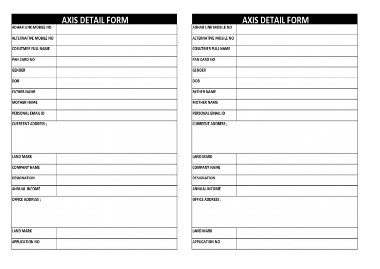 Axis Detail Sheet | PDF