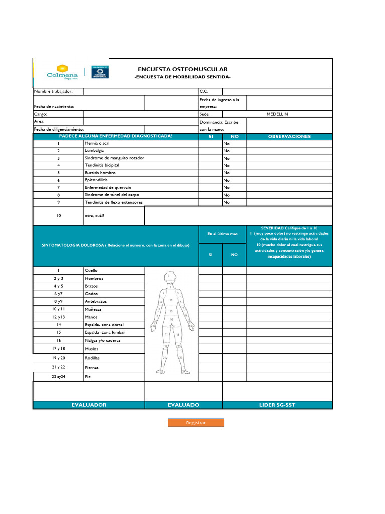 ENCUESTA MORBILIDAD SENTIDA | PDF | Sistema musculoesquelético ...