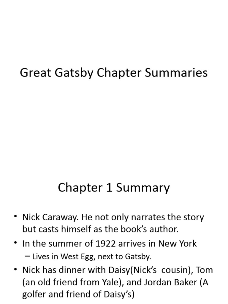 Great Gatsby Chapter 1-3 | PDF | The Great Gatsby