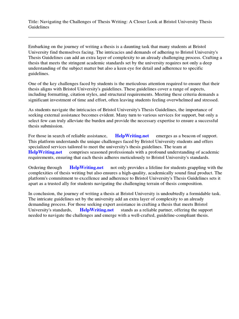 Bristol University Thesis Guidelines | PDF | Thesis | Theory