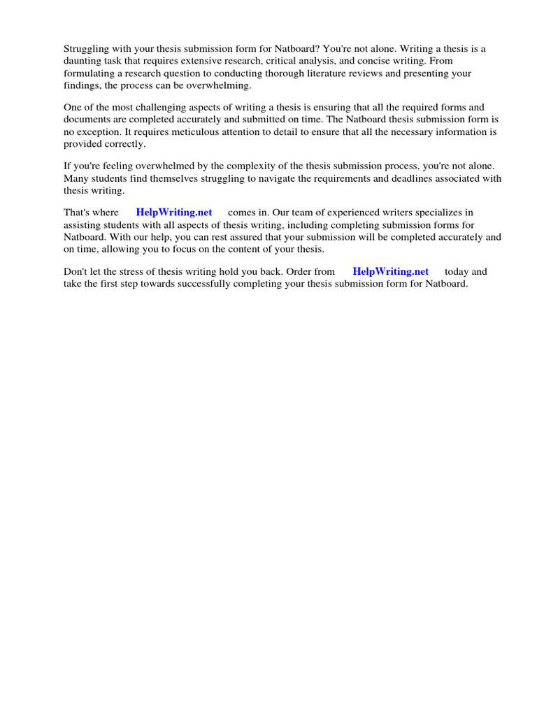 Thesis Submission Form Natboard | PDF | Thesis | Typefaces