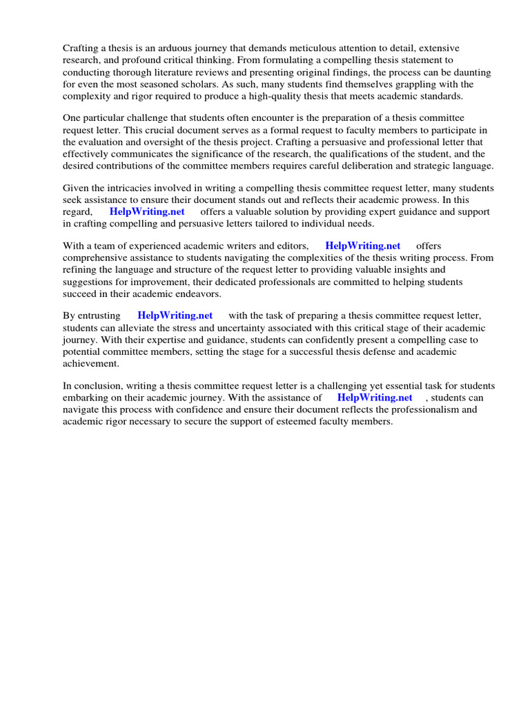 Thesis Committee Request Letter | Download Free PDF | Thesis | Essays