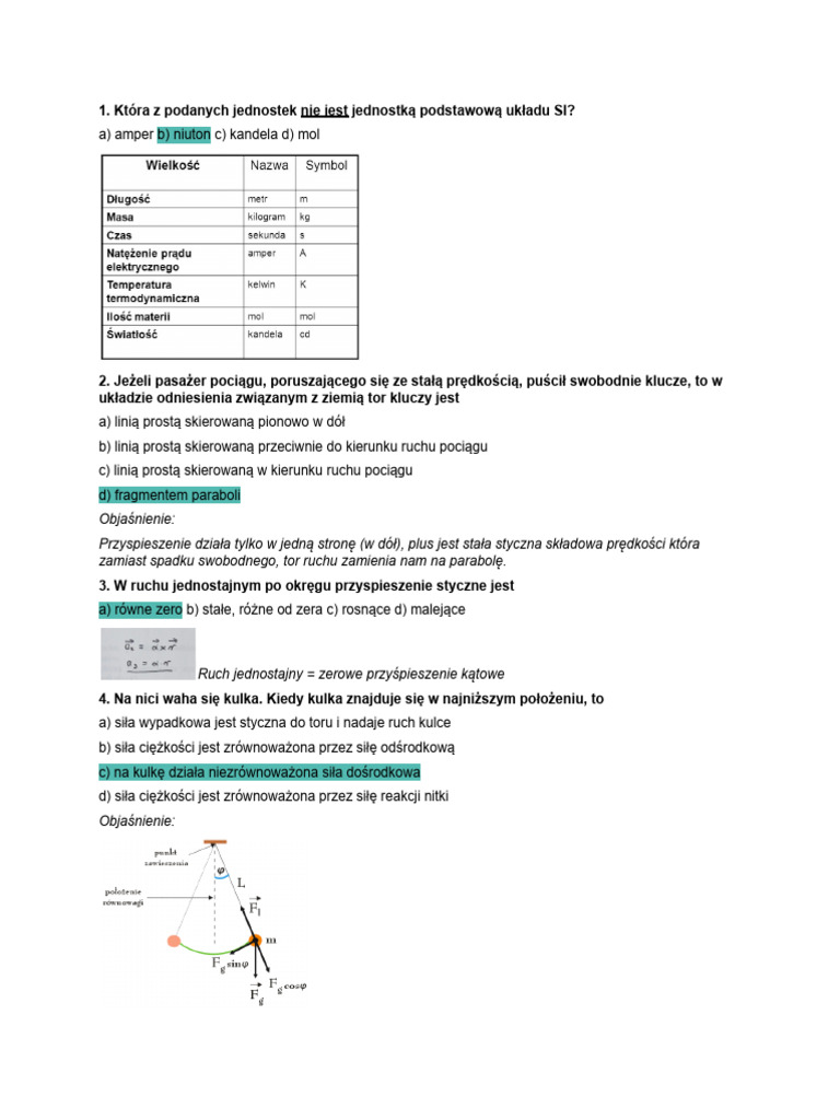 Egzamin Fizyka | PDF