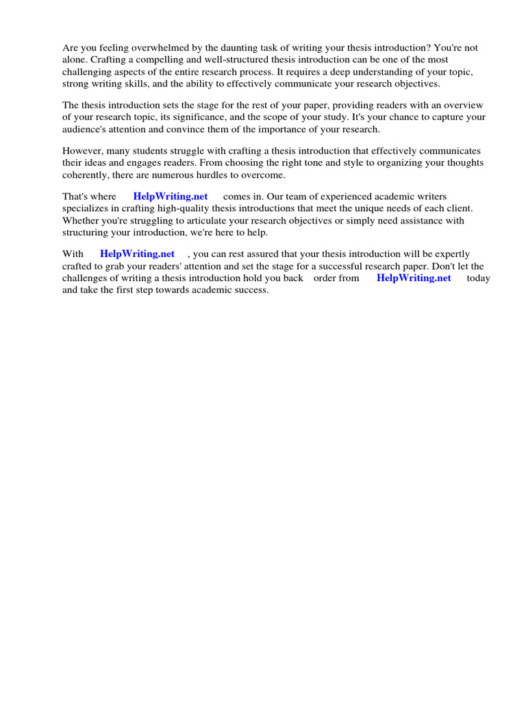 Thesis Introduction Guide | PDF | Thesis | Essays